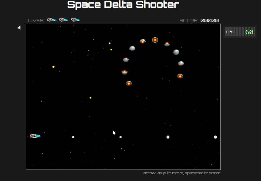 Space Delta Shooter Game in JavaScript Free Source Code | SourceCodester
